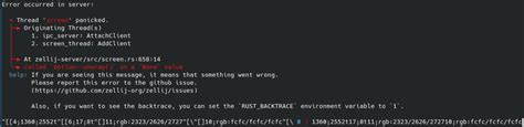 Panic In Server Src Screen Rs Issue 1590 Zellij Org Zellij GitHub