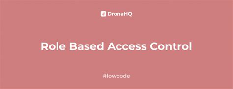 Role Based Access Control Dronahq