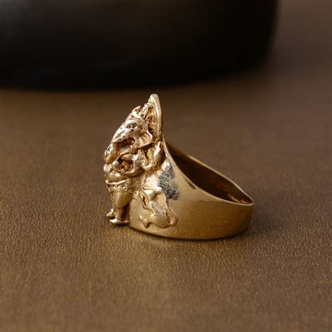 Lord Ganesh Ring Shivs Son Ring Brass Ring Religious Etsy