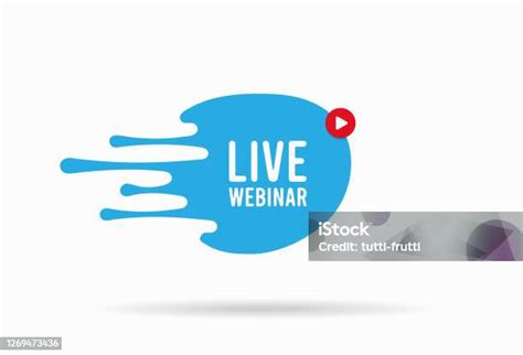 라이브 웨비나 버튼 아이콘 스트리밍을 위한 엠블럼 라벨 벡터 일러스트레이션 개념에 대한 스톡 벡터 아트 및 기타 이미지 개념