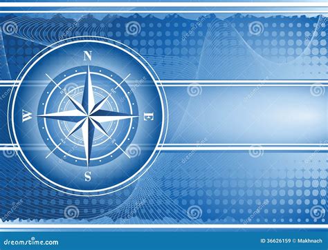 Blue Background With Compass Rose Stock Vector Illustration Of