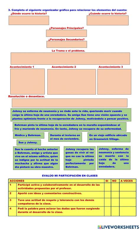 Organizador Gráfico Cuento Activity Live Worksheets