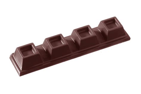 CW2095 – Chocolate World – Chocolate Bar 4 Cubes 16 g Polycarbonate Mould