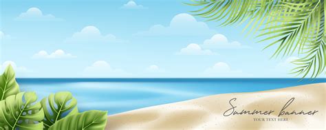 Summer And Vacation Banner Concept On Beautiful Tropical Beach And