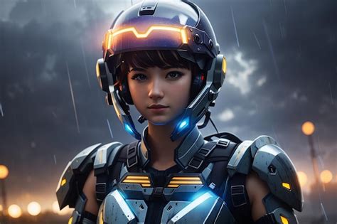 Premium Ai Image Super Soldier Girl Futuretech Illustration