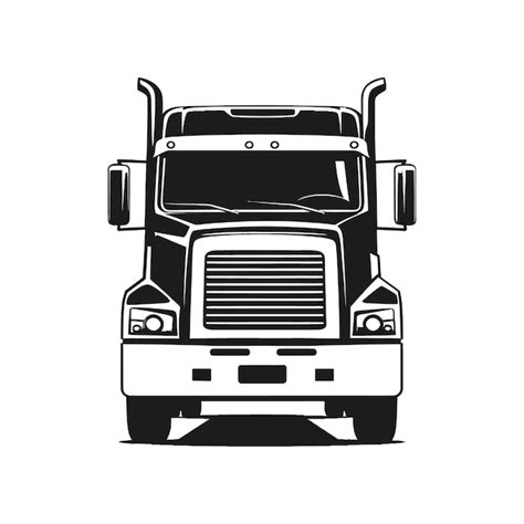 Licône Du Logo Du Camion à Silhouette Noire Illustration Vectorielle