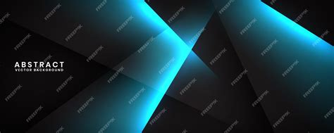Premium Vector 3d Black Techno Abstract Background Overlap Layer On Dark Space With Blue Light