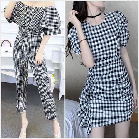 全棉黑白格子布料斜纹弹力布料裤子裙子西装外套布料服装面料 虎窝淘