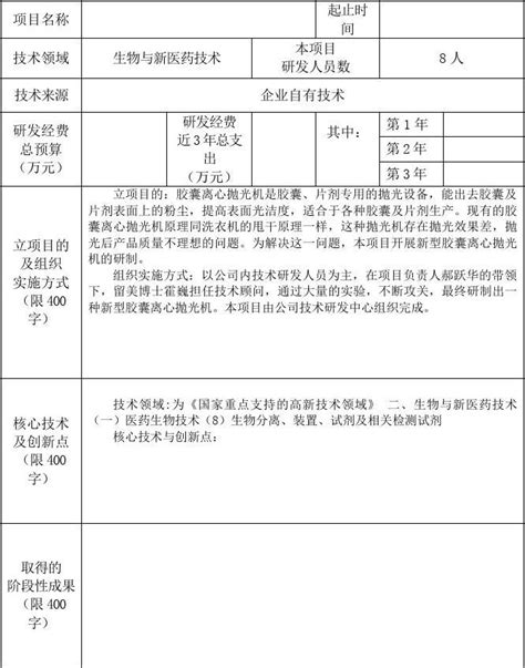 研发项目立项申请书模版 文档下载