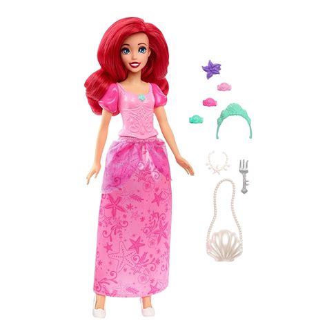 Buy Disney Princess Ariel Fashion Doll In Signature Pink Dress And 9