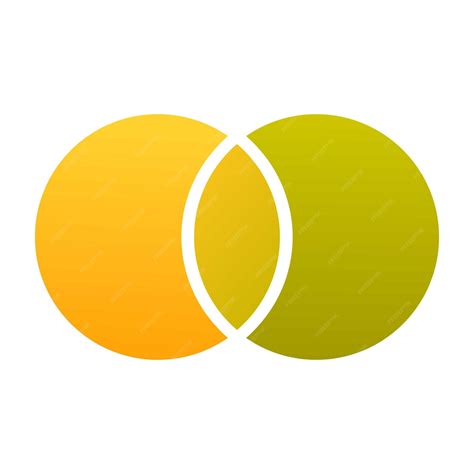 Premium Vector Two Intersecting Circles Forming Central Shape Concept