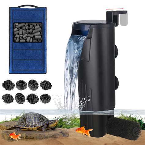 Turtle Tank Filter Aquarium Internal Filter For 3 To 20 Gallon Fish