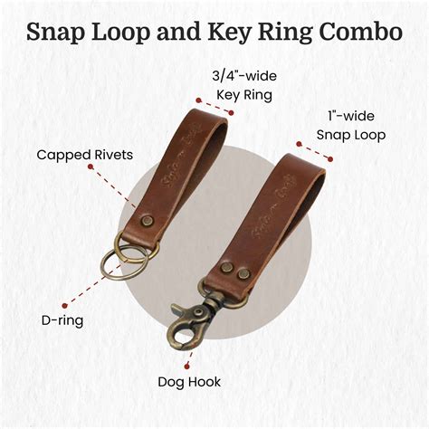 Snap Loop And Key Ring Combination In Heavy Top Grain Leather Style N Craft 98203