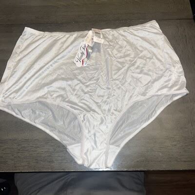 Vintage Vanity Fair Womens White Semi Sheer Nylon Briefs Deadstock Sz
