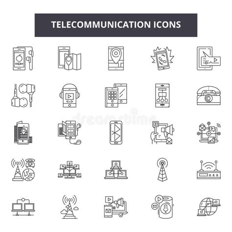 Telecommunication Line Icons, Signs, Vector Set, Linear Concept, Outline Illustration Stock ...