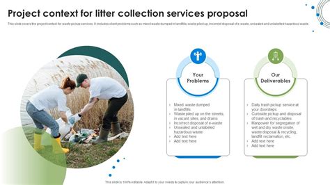 Project Context For Litter Collection Services Proposal Ppt Show Background Image Ppt Slide