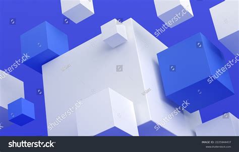 Abstract 3d Render Geometric Composition Background Stock Illustration