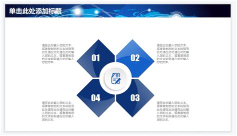 蓝色世界地图背景电子商务主题ppt模板 科技ppt模板 行业ppt Ppt模板 亿库在线