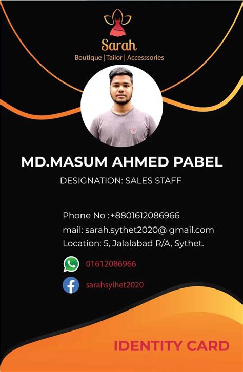 md naymur rahman chowdhury on linkedin idcard idcarddesign