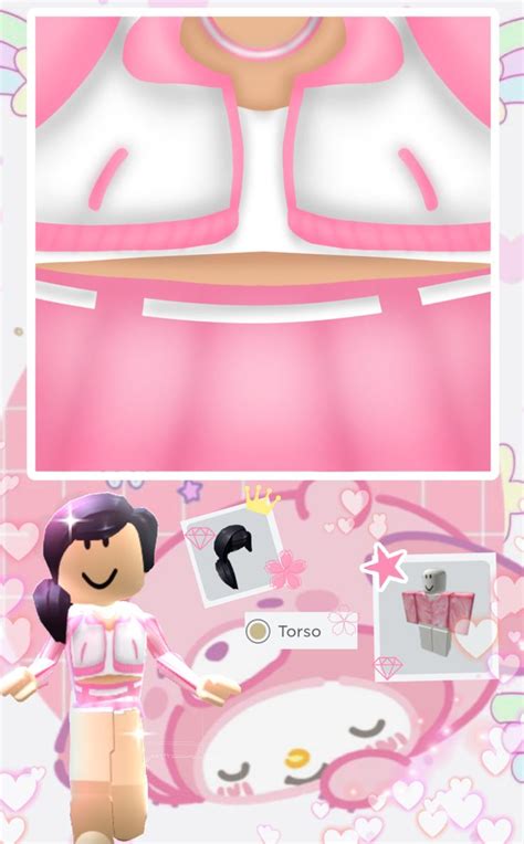 Free Roblox T Shirt Cute Soft Pink And White Jersey Jacket ☁️🌸 Adesivos Para Roupas Roups