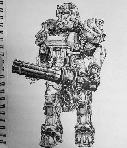 Fallout Power Armor Drawing At Explore Collection