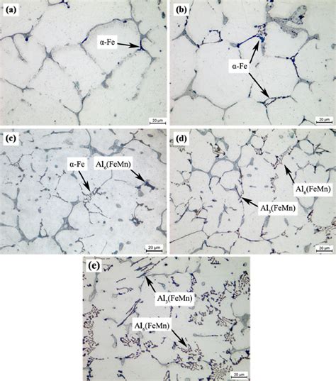 Fe Rich Intermetallics Of The Gravity Die Cast Alloys In As Cast Download Scientific Diagram