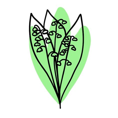 Premium Vector Black And White Flower With Green Brush In Outline