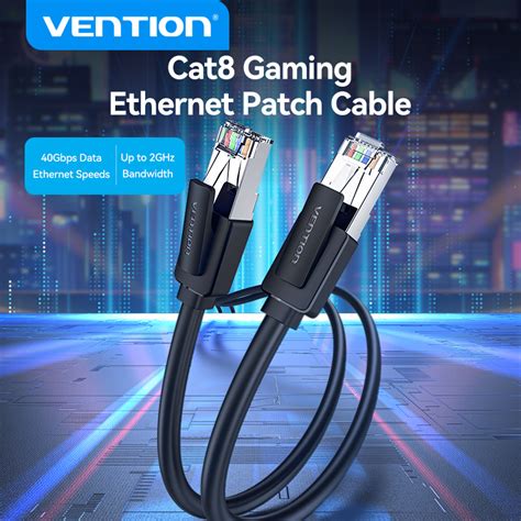 Vention Cat8 Sftp Gaming Ethernet Patch Cable 40gbps 2000mhz Super