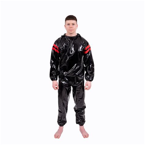 Striped Vinyl Tracksuit Blackred Regulation