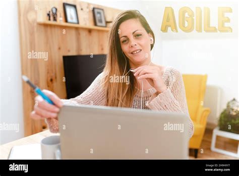 Hand Writing Sign Agile Business Approach Particular Approach To Project Management That Is