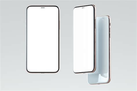 흰색 배경에 격리 된 빈 화면이있는 흰색 휴대 전화 3d 렌더링 공란에 대한 스톡 사진 및 기타 이미지 공란 광고 러시아 Istock