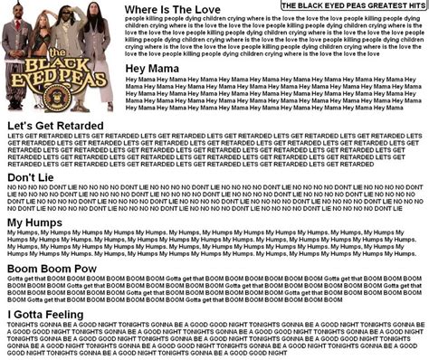 The Black Eyed Peas Greatest Hits Really Funny Pictures Collection