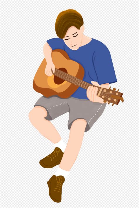 기타 소년 연주 Png 일러스트 무료 다운로드 Lovepik