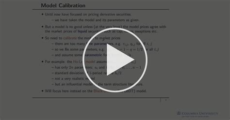 Model Calibration Introduction And Principles Term Structure Models