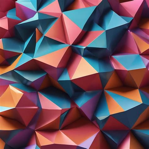 Abstract 3d Rendering Of Triangulated Surface Modern Background Futuristic Polygonal Shape