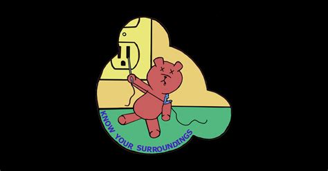 Deady Bear Know Your Surroundings Bear Sticker Teepublic