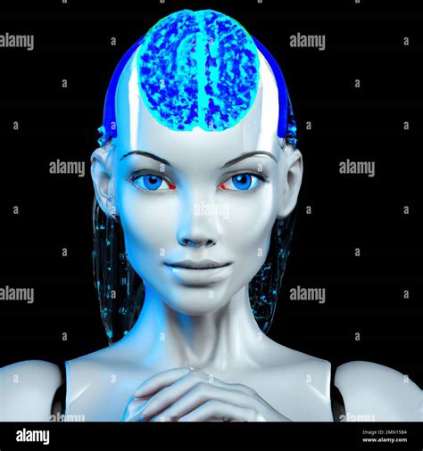 Cyber Girl Humanoid Robot With Artificial Intelligence Digital 3d
