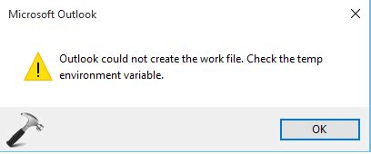 Error Temp Environment Variable