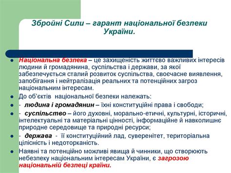 Вступний урок Конституція України Збройні Сили Захист Вітчизни