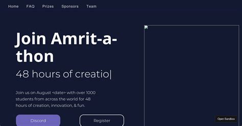 hackathon website codesandbox
