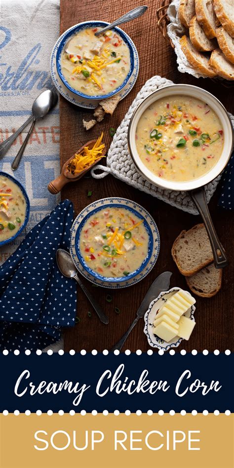 Comforting Creamy Chicken Corn Soup With A Hint Of Heat Vintage Kitty