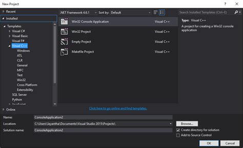 C No Console Application In Visual Studio 2015 Stack Overflow