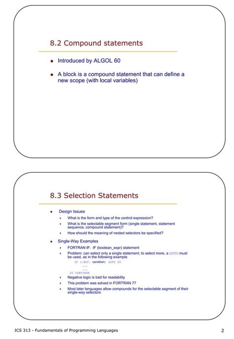 8 Statement Level Control Structure Pdf Programming Languages Computing