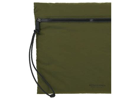 Bottega Veneta Nylon Travel Pouch Khaki Black In Nylon Us