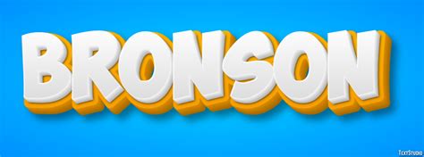 Bronson Yellow White 3d Text Effect Generator