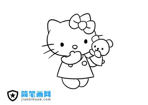 Hello Kitty简笔画kt猫简笔画图片彩色 简笔画网