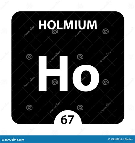 Símbolo Holmio Signo Holmium Con Número Atómico Y Peso Atómico Elemento