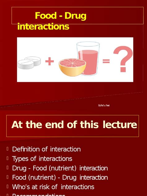 Food Drug Interactions Pdf Digestion Nutrients