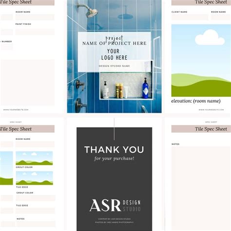 Interior Design Spec Sheet Template Etsy