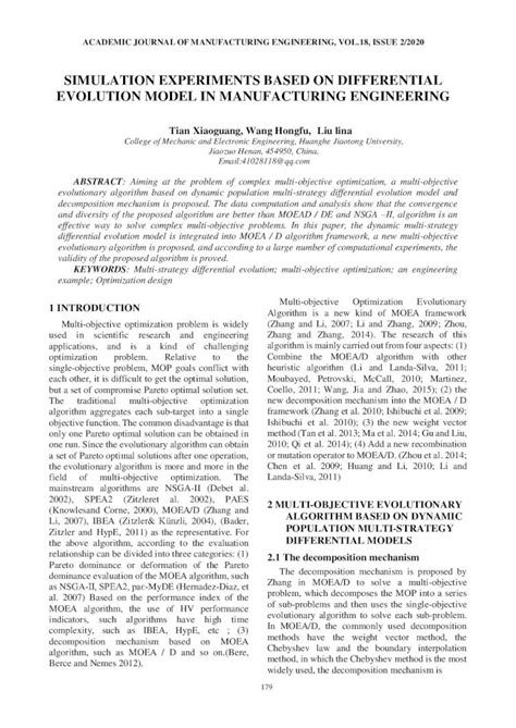 PDF SIMULATION EXPERIMENTS BASED ON DIFFERENTIAL EVOLUTION Differential Evolution